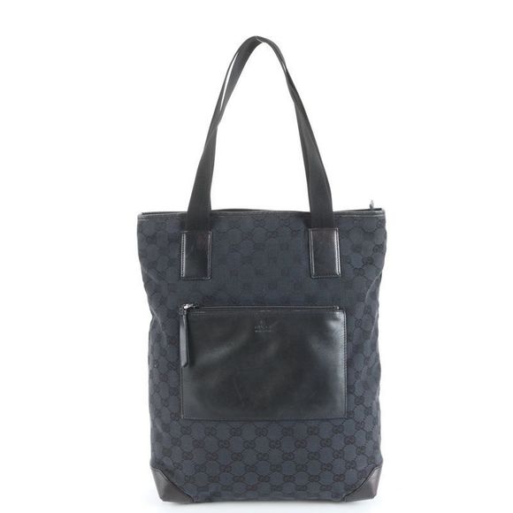 Gucci | Bags | Gucci Gg Canvas Leather Tote Bag Shoulder Hand 90401 ...